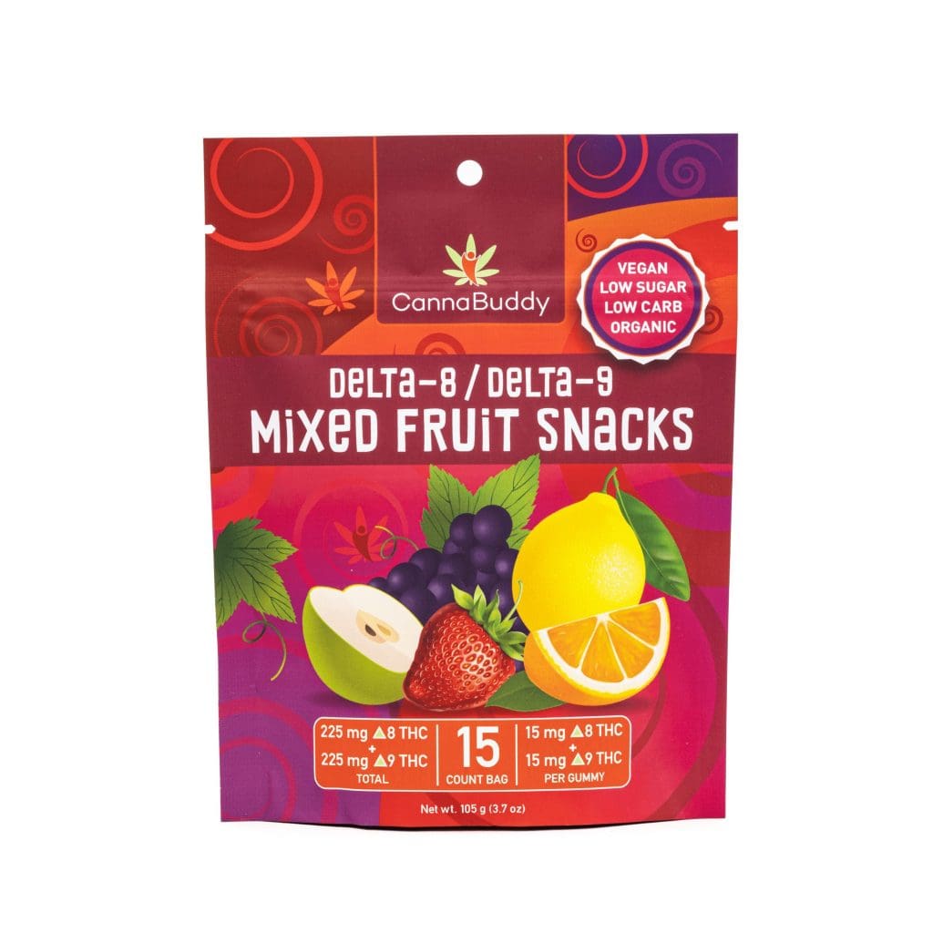 CannaBuddy Delta 8/9 THC Fruit Snacks (225 mg) | CannaBuddy