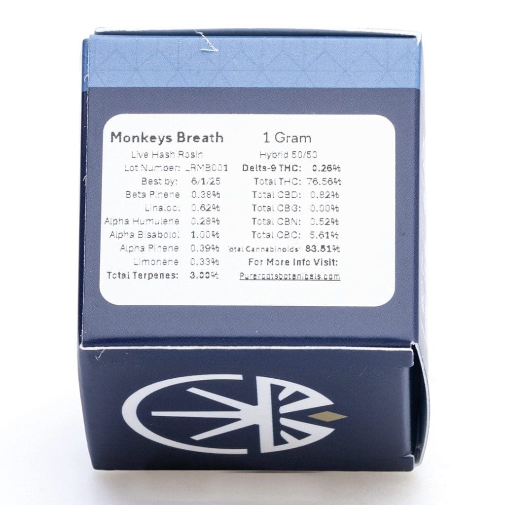 Shop Pure Roots Botanicals THCa Live Rosin Concentrate - Monkey Breath (1 gram) Online | CannaBuddy